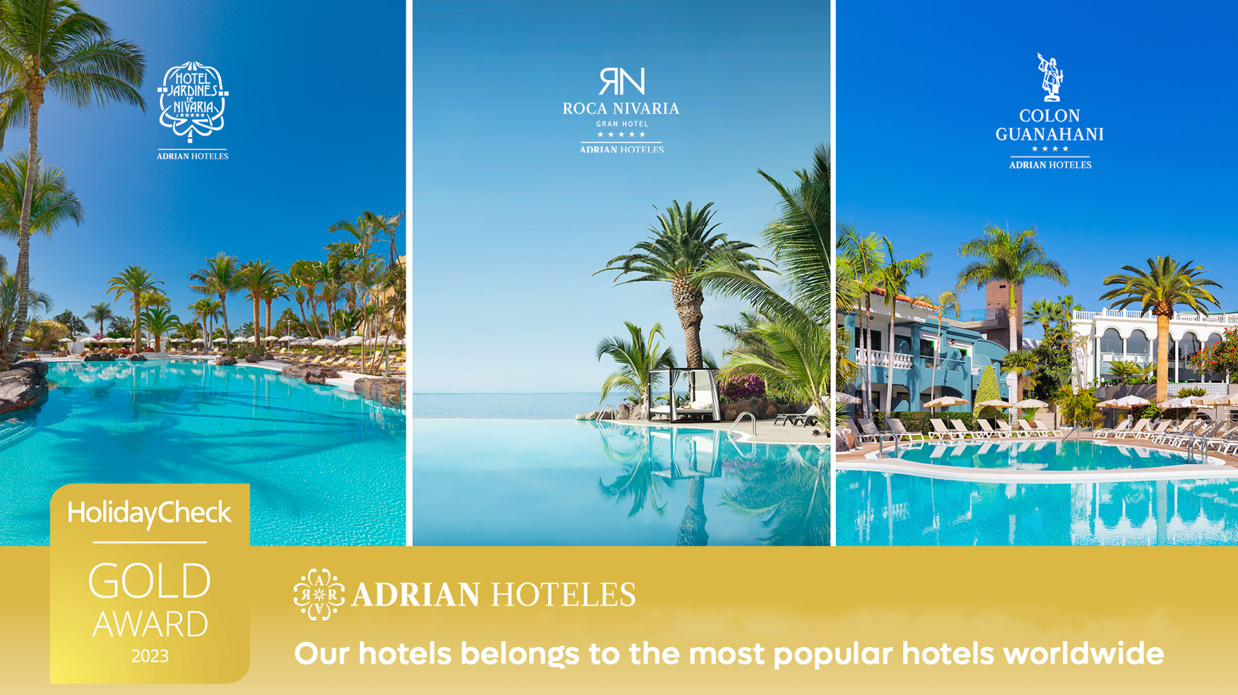 Wir haben in allen unseren Hotels die Auszeichnung „HolidayCheck GOLD ...